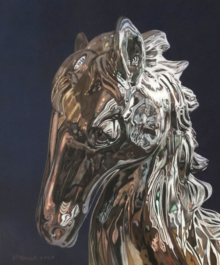 Suzanne Marcil, CPSA (FL)Golden Knight – 15 x 12.5 – Colored Pencil ...